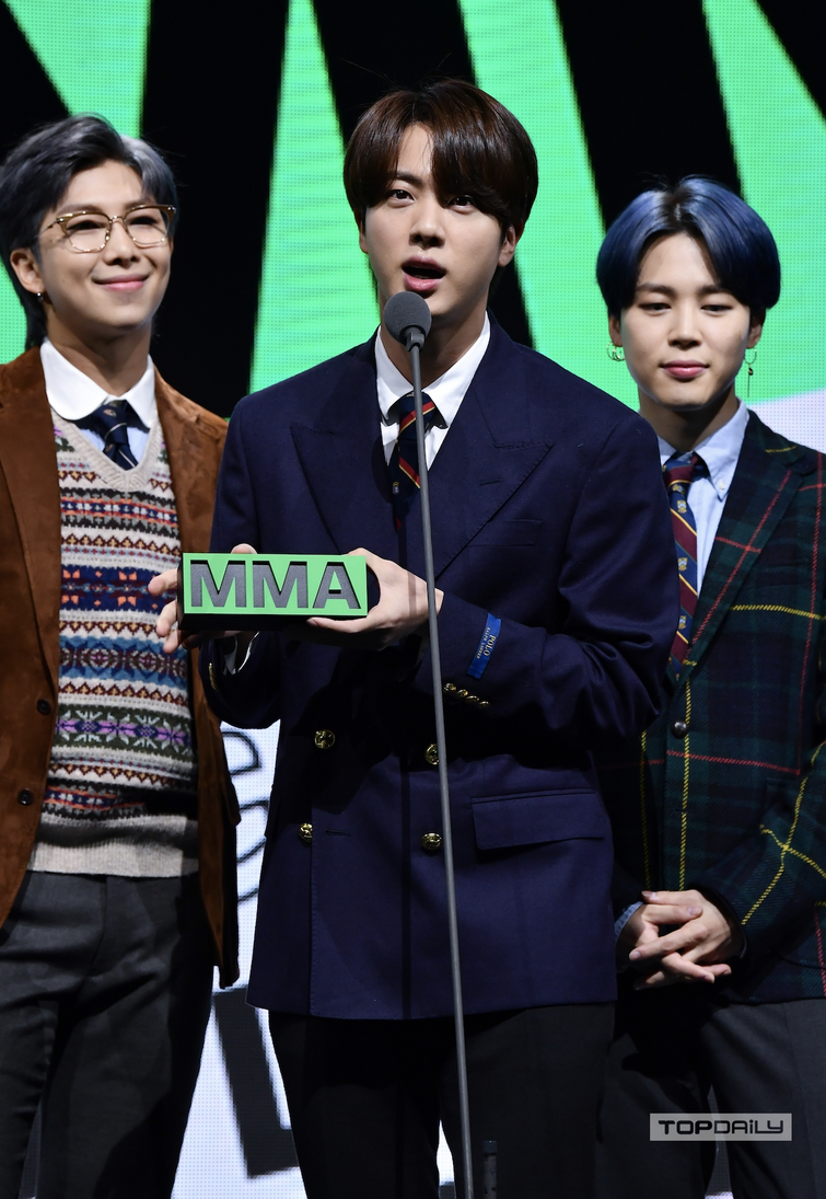 'MMA 2020' 방탄소년단(BTS) 수상 소감 말하는 진
