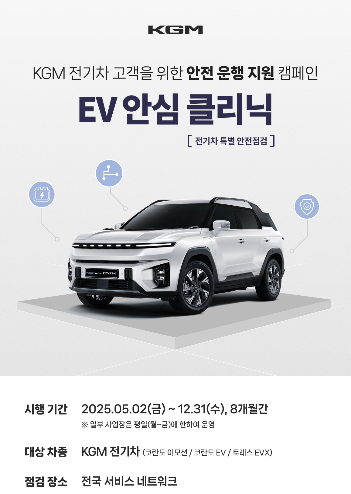 KGM, Electric Vehicle Safety Inspection Campaign Implementation
