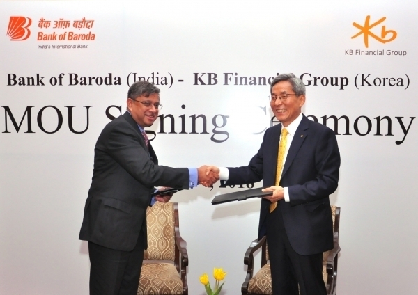 KB 금융, 'Bank of Baroda'와 MOU 체결